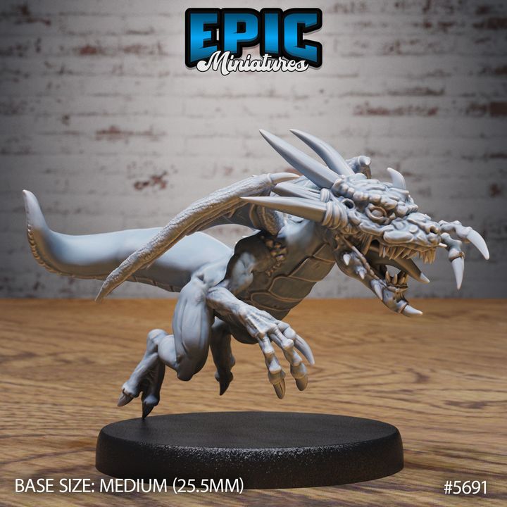 3D Printable Abyss Drake Portal / Dragon Demonic Creature / Flying Dragonborn Demon / Evil Beast ...